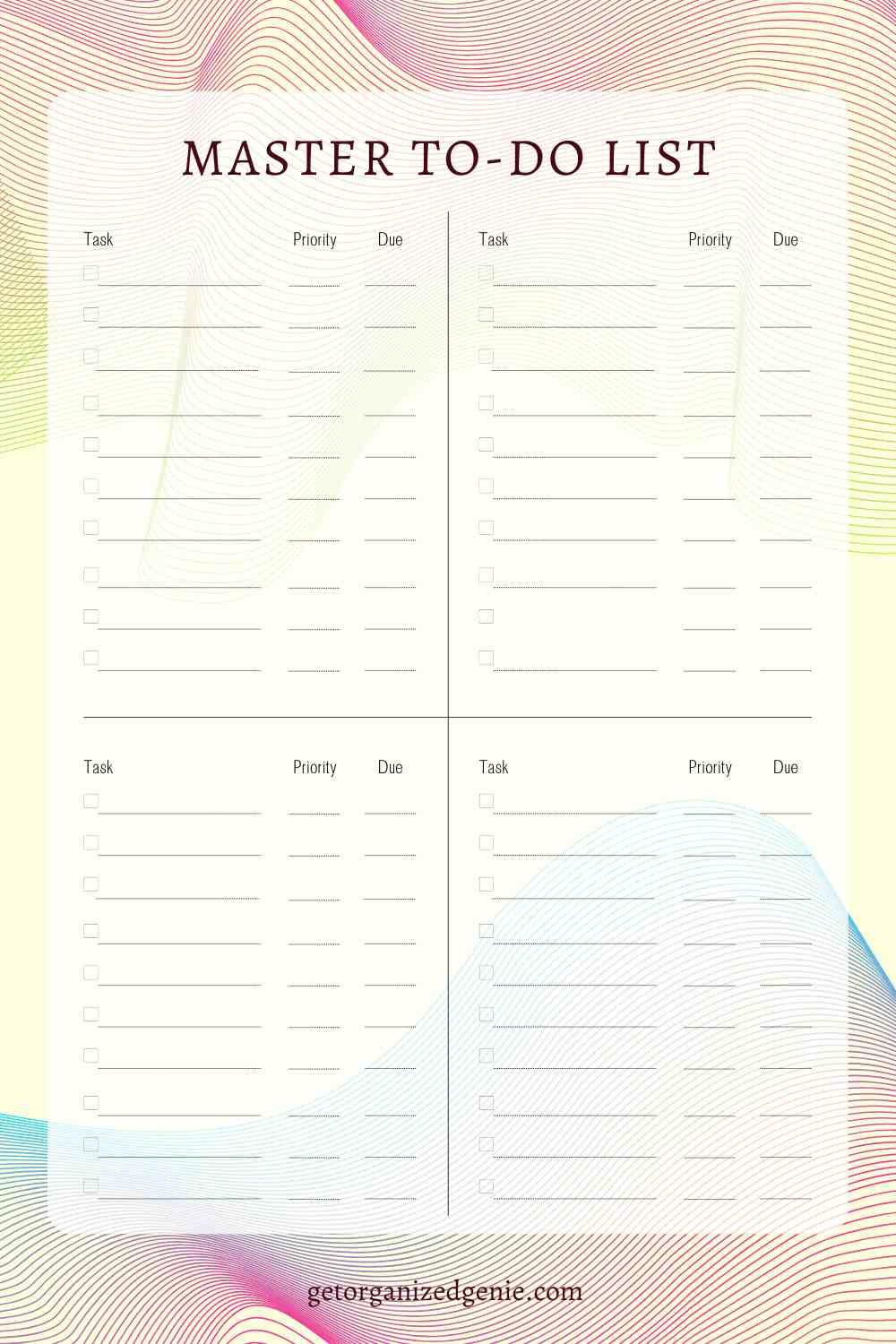 Master To Do List Template FREE Printable Tips To Boost Productivity